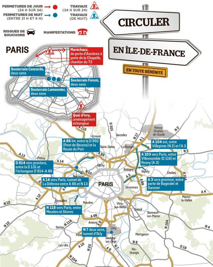 Votre circulation en Île-de-France du lundi 7 novembre - Le Parisien