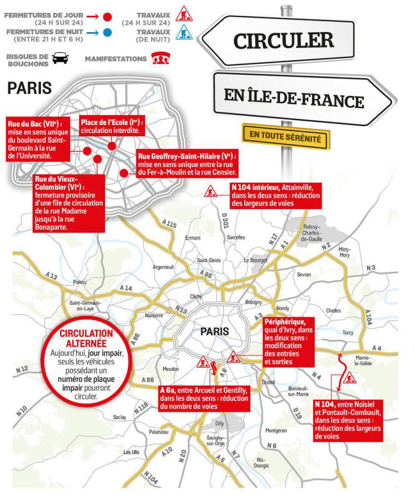 Votre circulation en Île-de-France du 9 décembre - Le Parisien