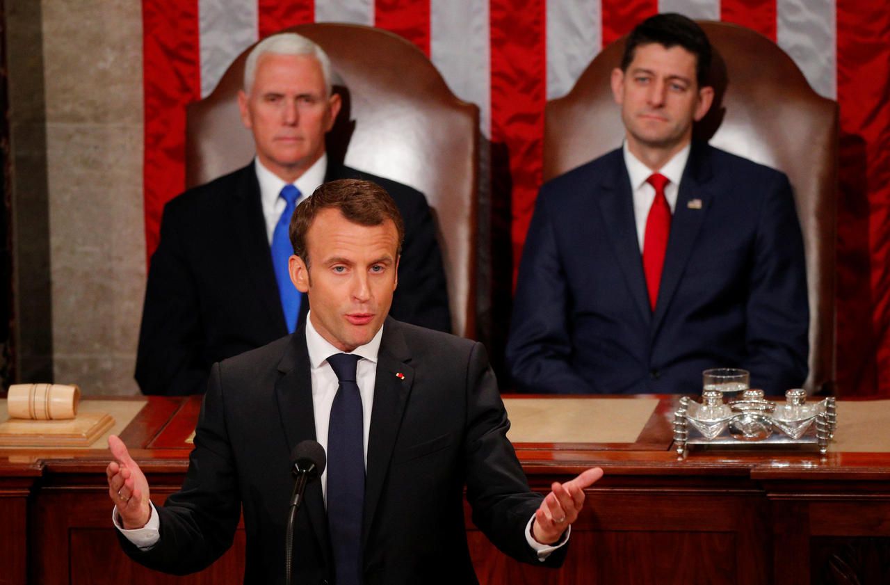 Emmanuel Macron ovationné par le Congrès américain - Le Parisien