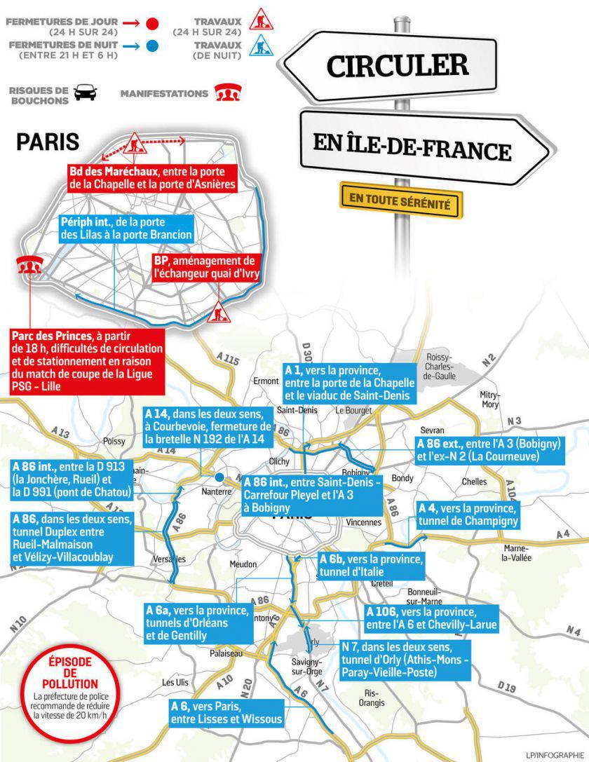Votre circulation en Île-de-France du mercredi 14 décembre - Le Parisien