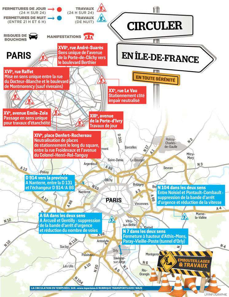 Votre circulation en Île-de-France du lundi 2 janvier - Le Parisien